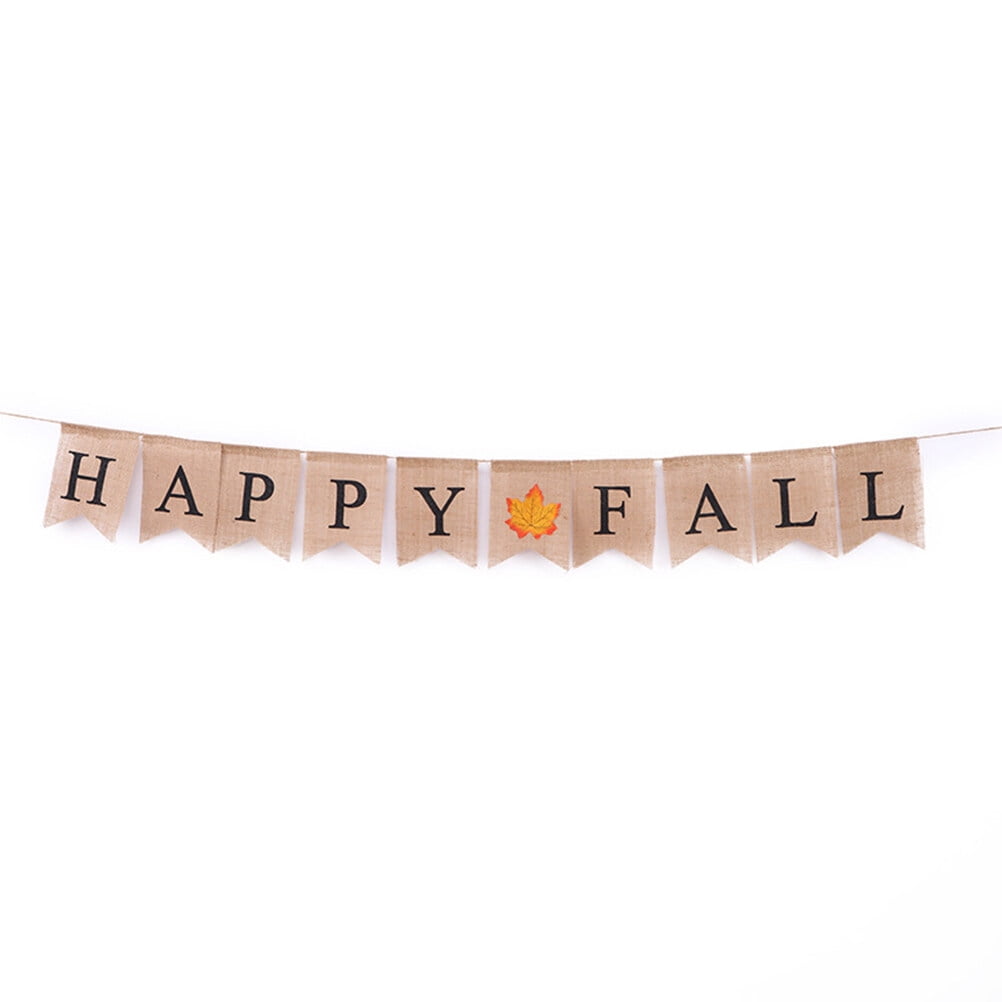 Party Burlap Banner Swallowtail Shape Banner Maple Banner Prop Banner ...