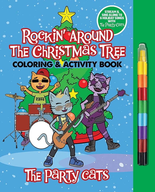 The Party Cats Rockin' Around the Christmas Tree Coloring & Activity ...