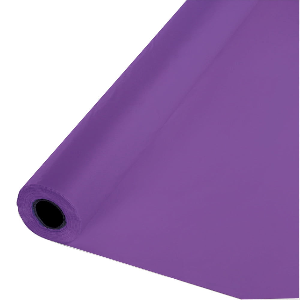 100' Amethyst Purple Solid Disposable Banquet Party Table Cloth Roll ...