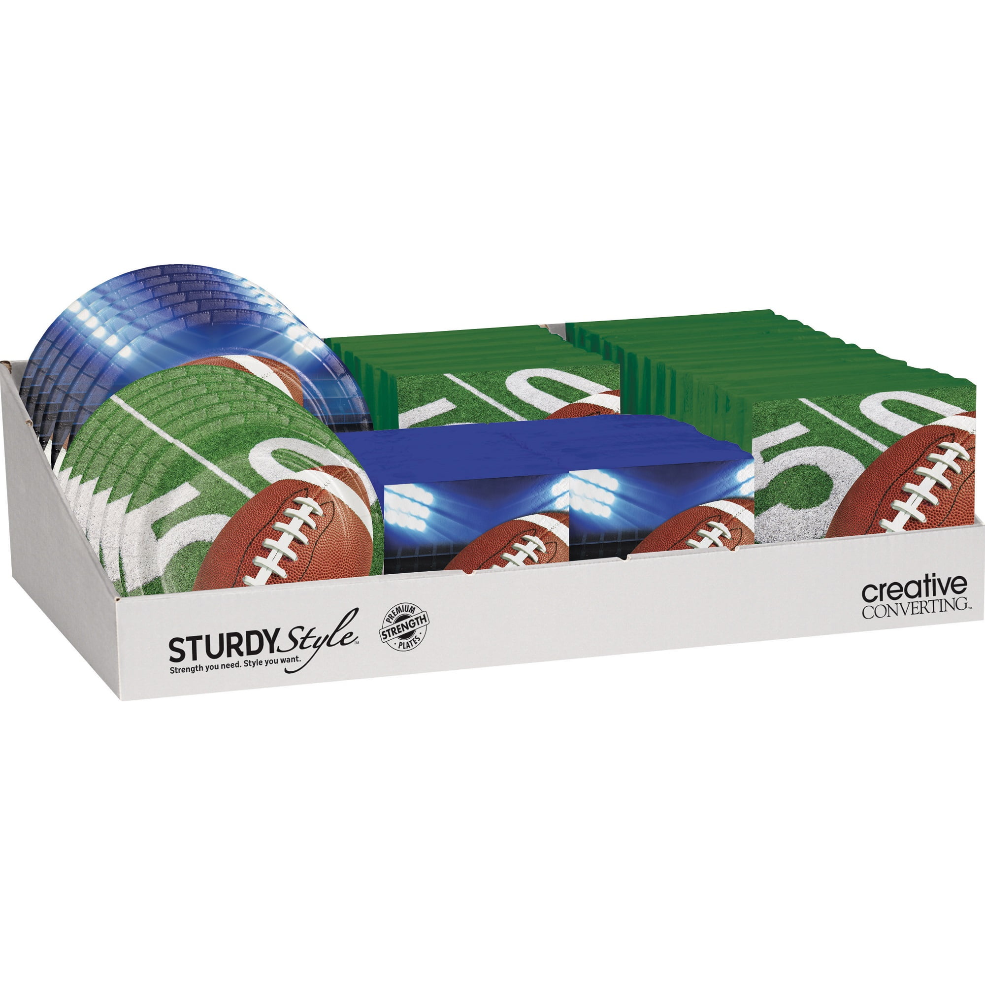 Party Central 24" Blue and Green Football Party Counter Display ...
