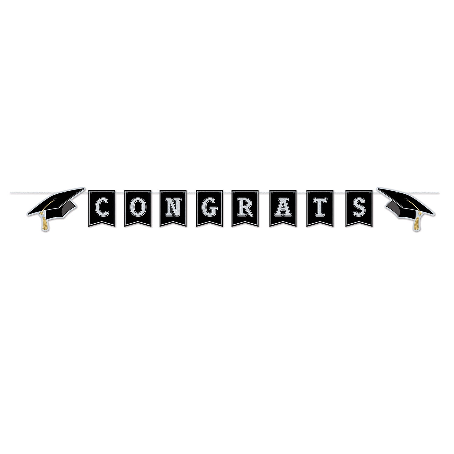 Party Central Club Pack of 12 Black and White 'Congrats' Graduation ...