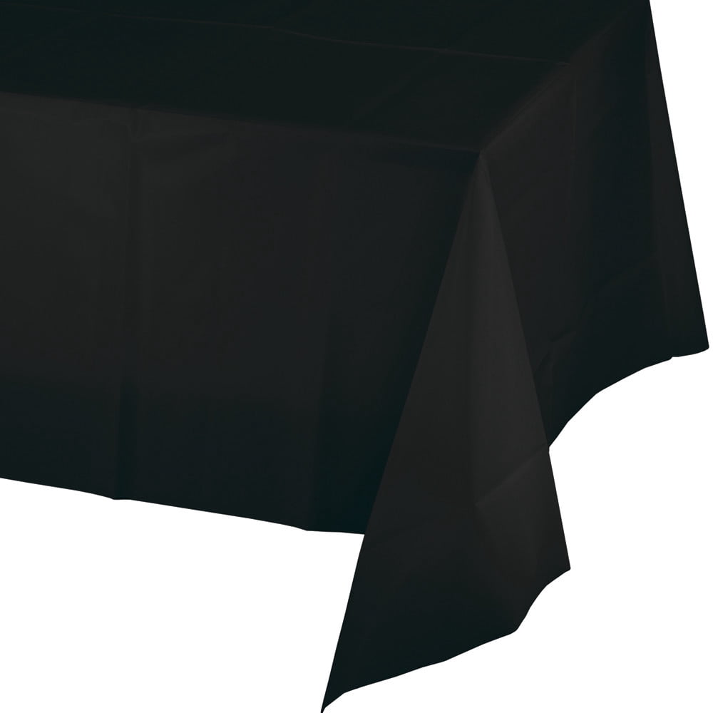 Club Pack of 12 Jet Black Plastic Tablecloth Tablecovers 9' - Walmart.com