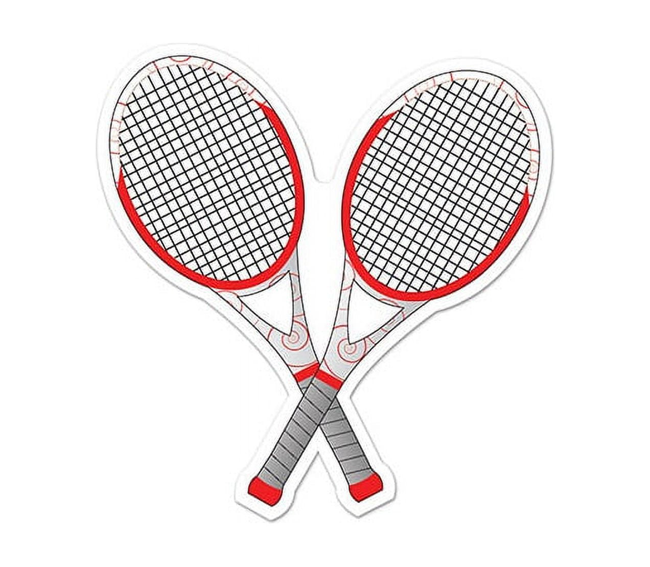 Party Central Club Pack of 12 Red and White Tennis Racquet Cutouts 10 ...