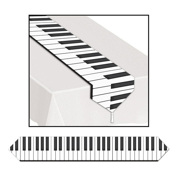Party Central Club Pack of 12 White and Black Printed Piano Keyboard ...