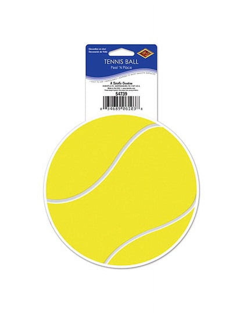 Club Pack of 12 Yellow and White Tennis Ball Stickers 5.25" - Walmart.com