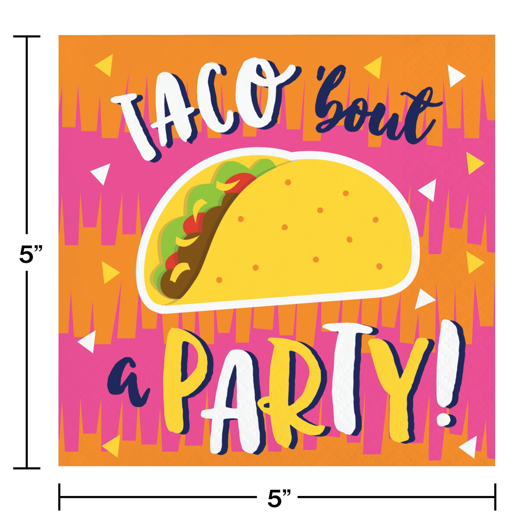 Party Central Club Pack of 192 Orange and Pink "TACO 'bout a PARTY ...