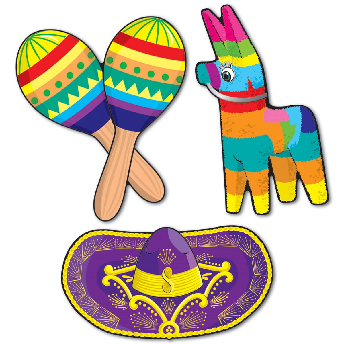 Party Central Club Pack of 36 Vibrantly-Colored Mexican Fiesta Cutout ...