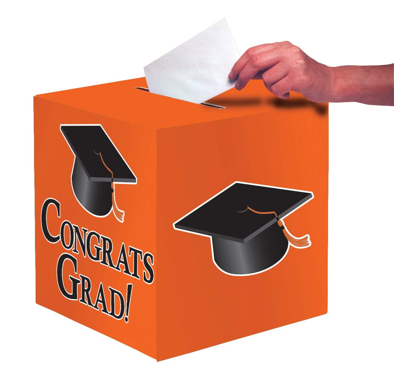 Party Central Congrats Grad Cube Shaped Party Card Boxes - 9" - Orange ...
