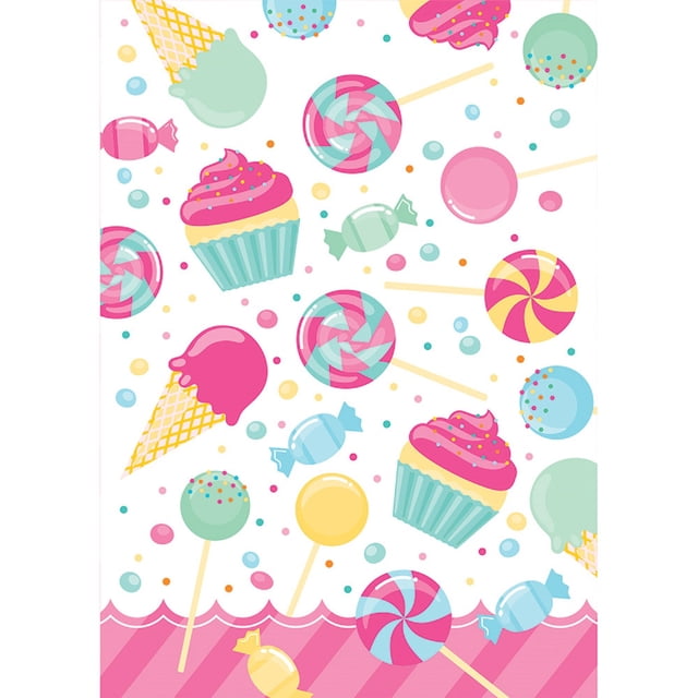 Party Central Club Pack of 96 Pink and Blue Candy World Rectangular ...