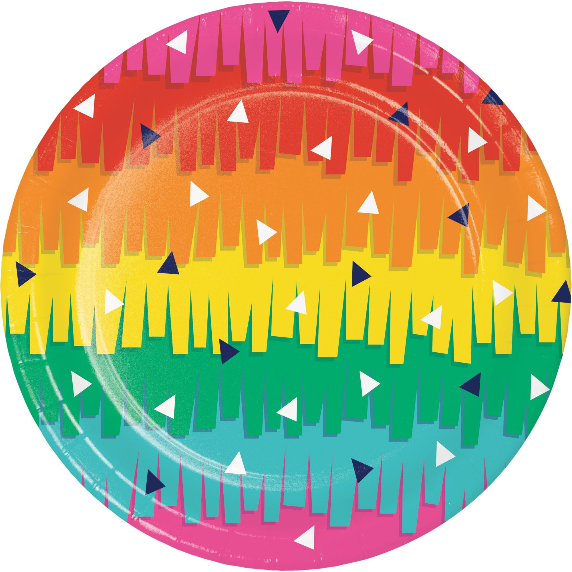 Party Central Fiesta Fun Disposable Round Party Dessert Plates - 6.75 ...