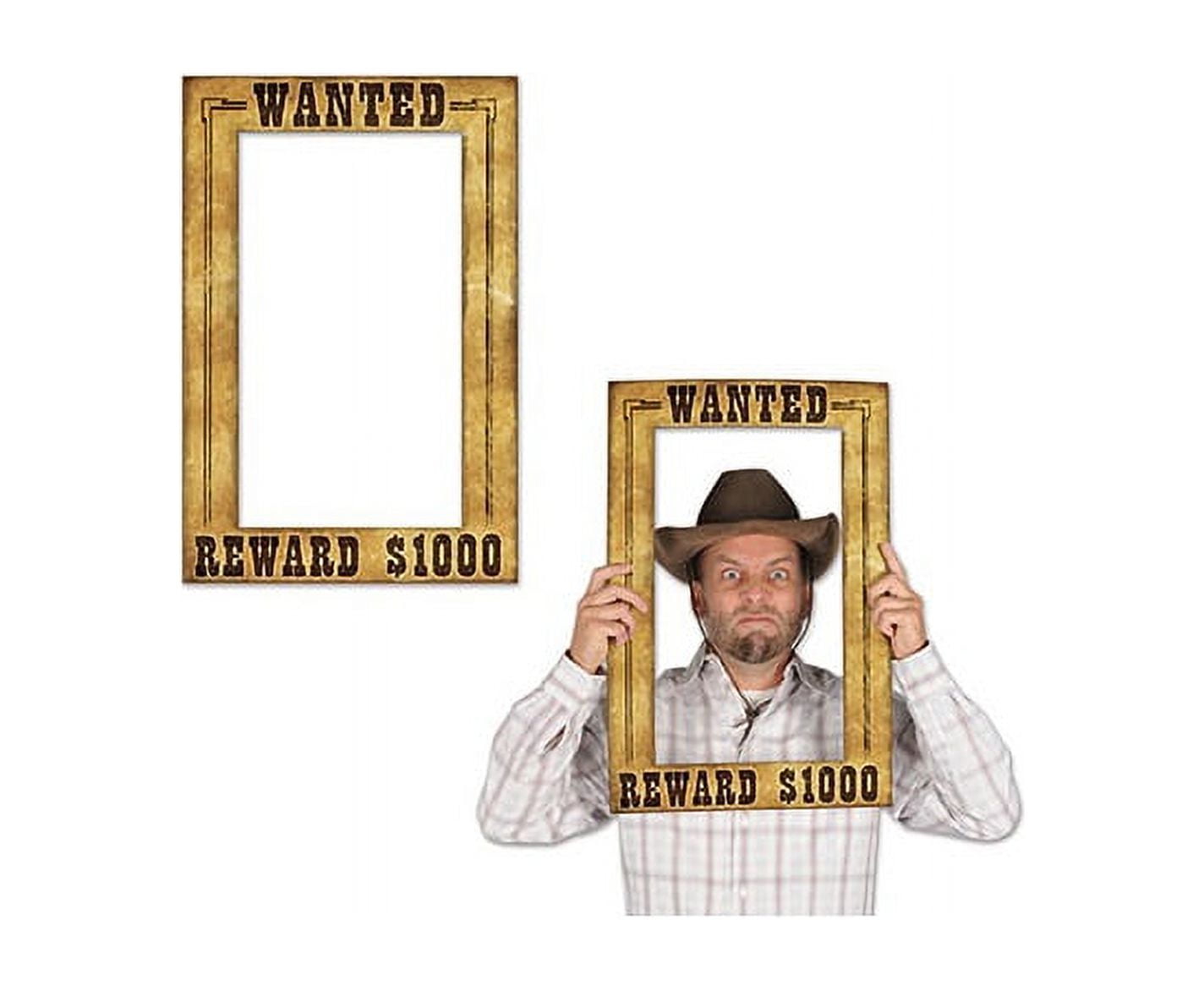 Digital Photo Fun Frame Cutout "Wanted" Prop 23.5" - Brown - Pack of 12 ...