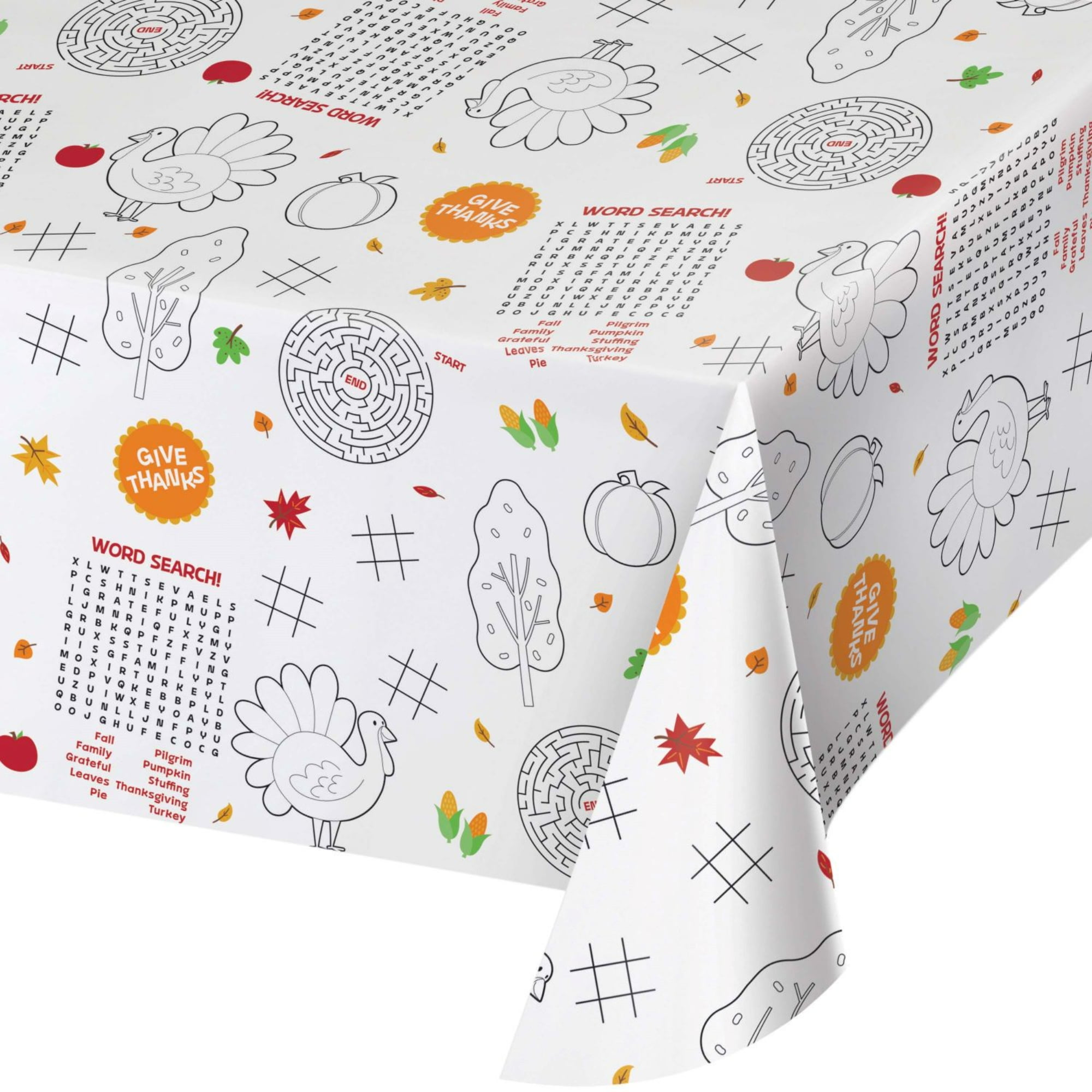 Party Central Fall Harvest Activities Rectangular Disposable ...