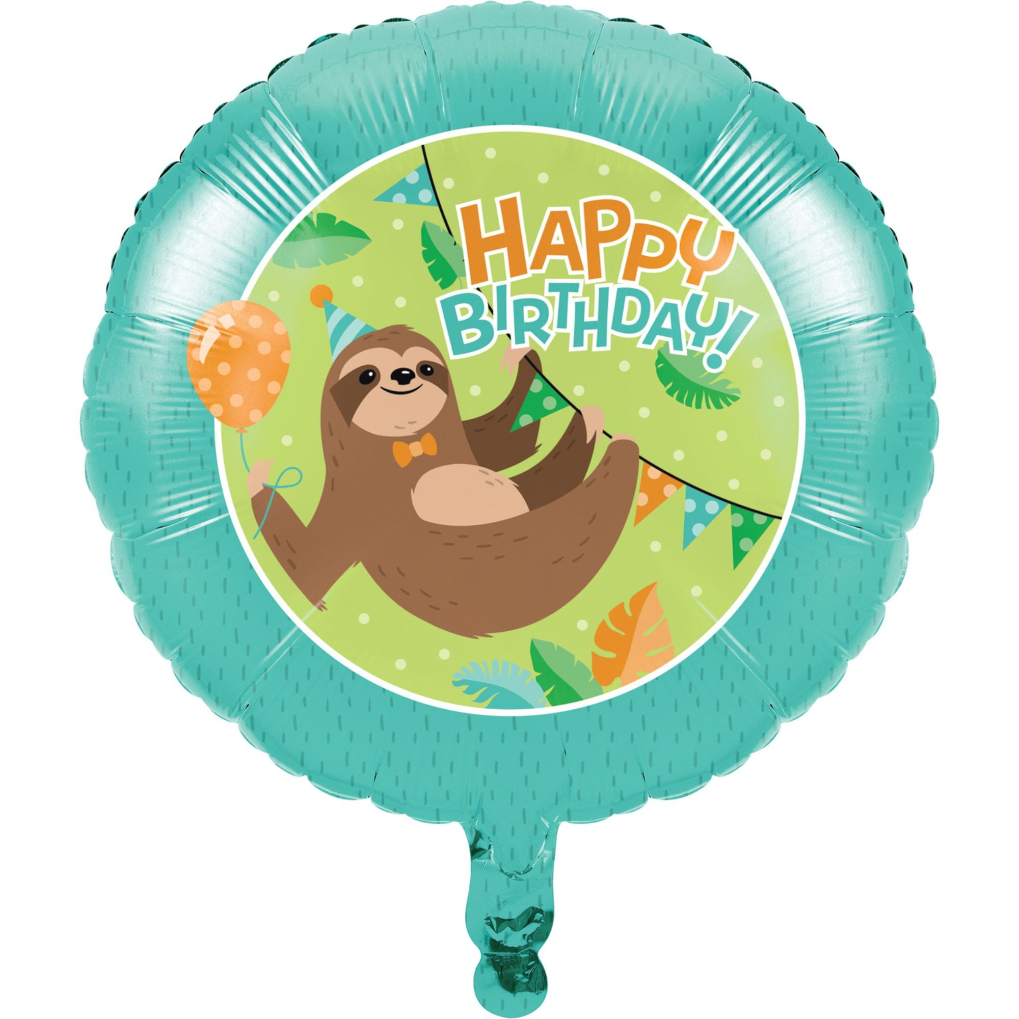 Party Central Pack of 10 Teal Blue and Brown Metallic Sloth "HAPPY ...