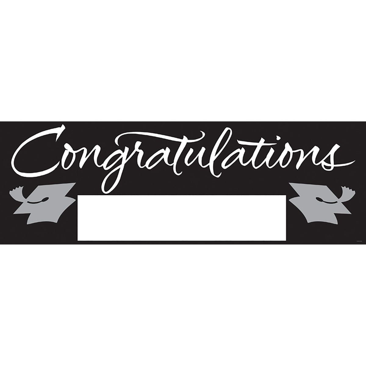 Party Central Pack of 6 Black and White Giant Graduation Party Banners ...