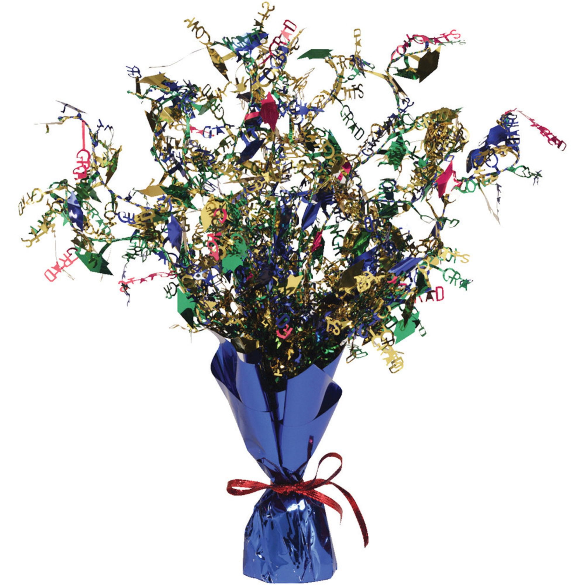 Party Central Pack of 6 Blue and Red Congrats Grad Spray Centerpieces ...