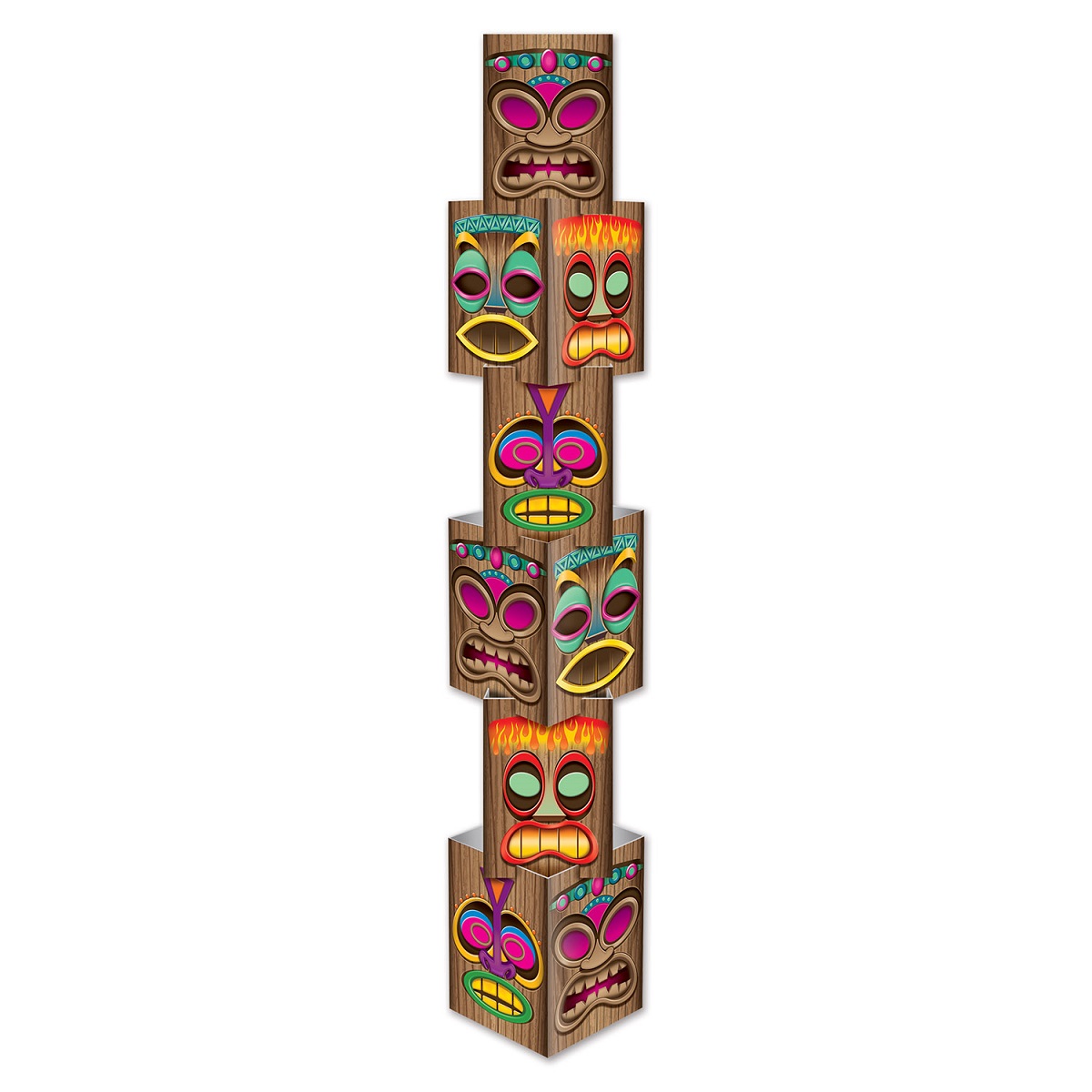 Party Central Pack of 6 Brown and Pink Polynesian Tiki Column Party ...
