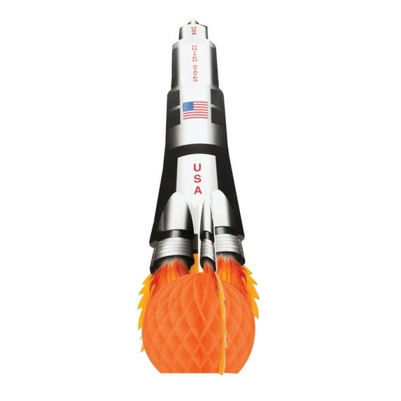 Party Central Pack of 6 Orange and Blue Space Blast Rocket Ship ...