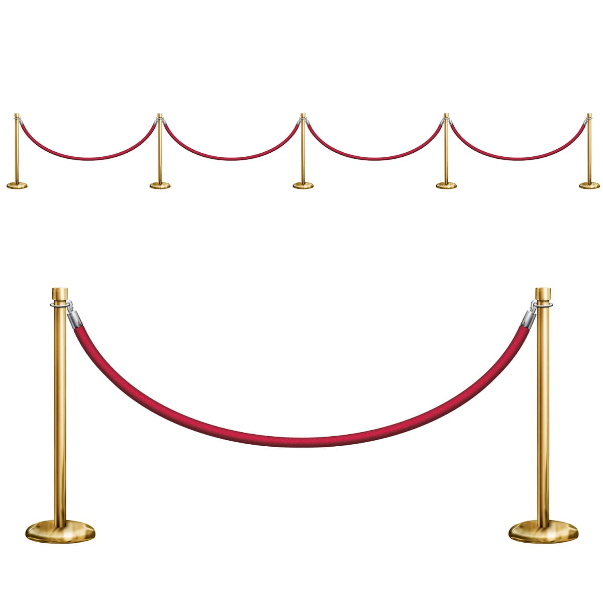Pack of 6 Red and Gold VIP Rope Award Nights Party Wall Decors 61 ...