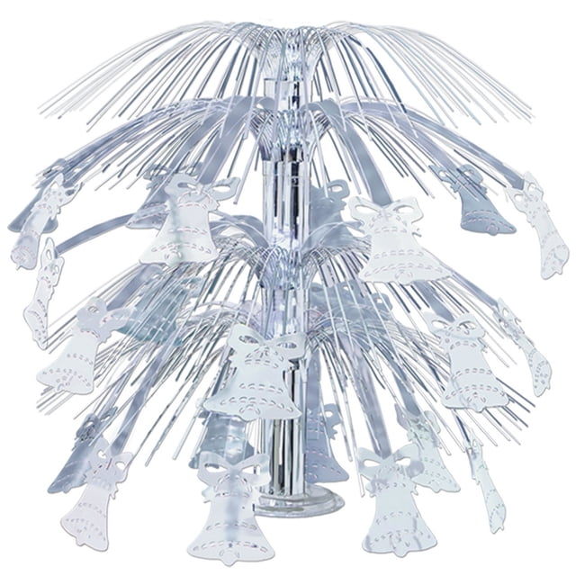 Party Central Pack of 6 Silver Metallic Bell Cascade Centerpiece ...