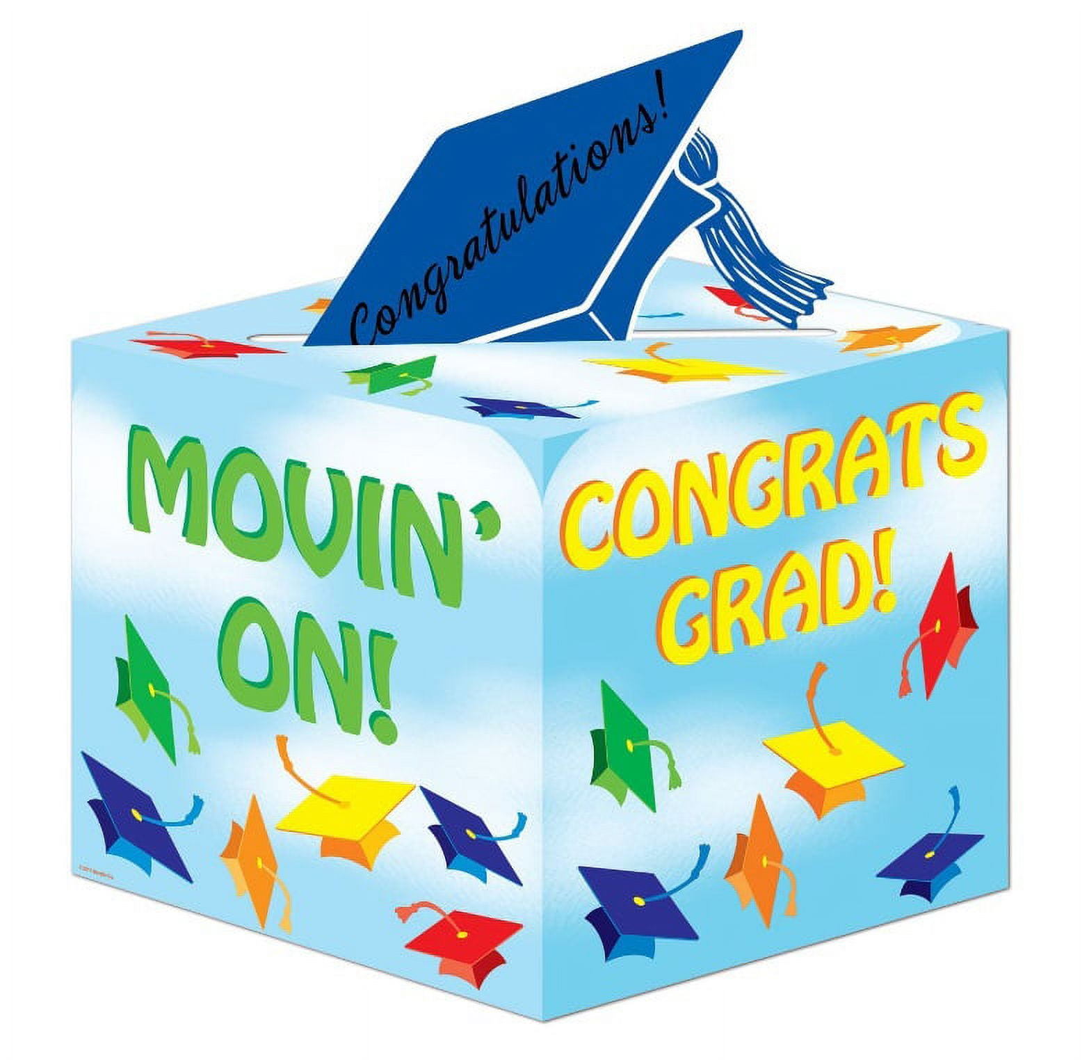Party Central Pack of 6 Vibrantly Colored Graduation Caps Card Boxes 6 ...