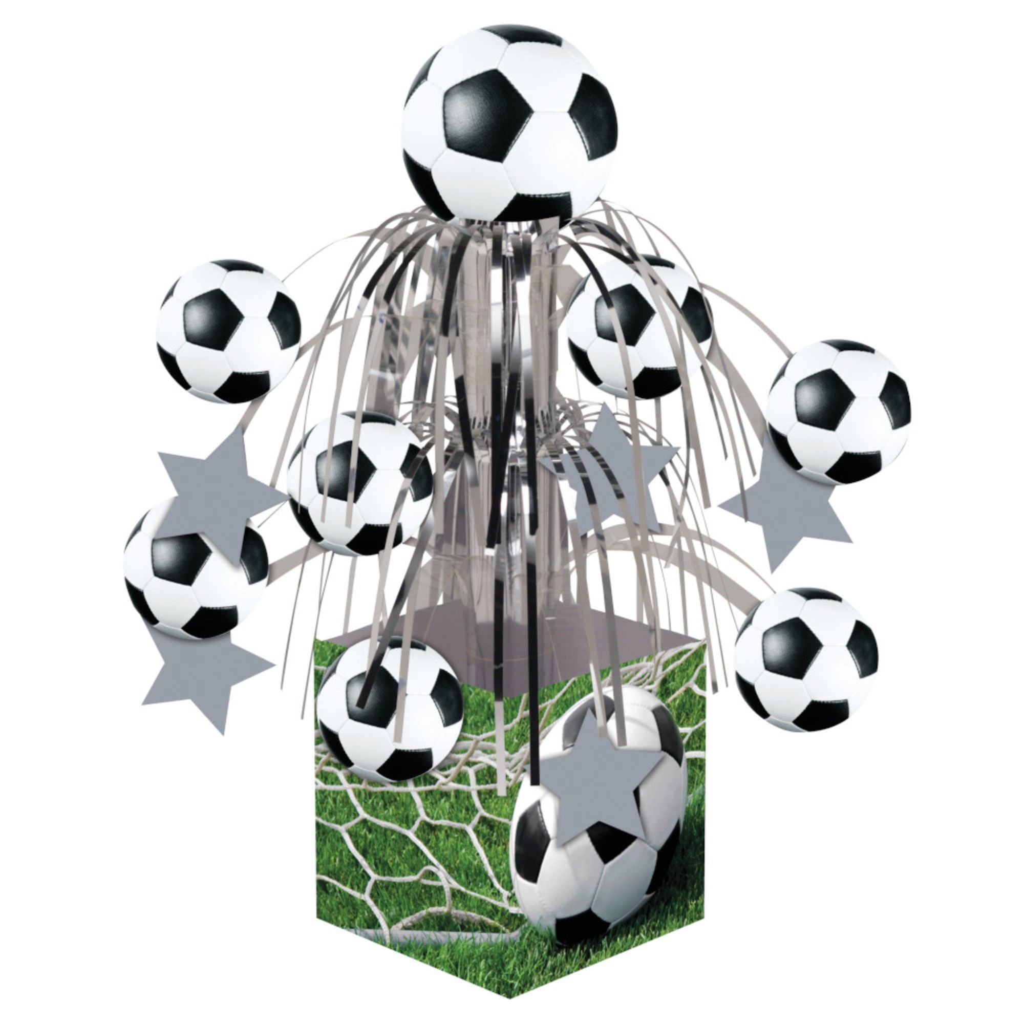 Party Central Pack of 6 White and Black Soccer Sports Mini Cascade ...