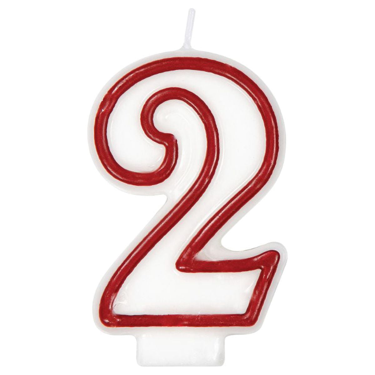 Party Central Numeral 2 Birthday Party Candles - 3" - White and Red ...