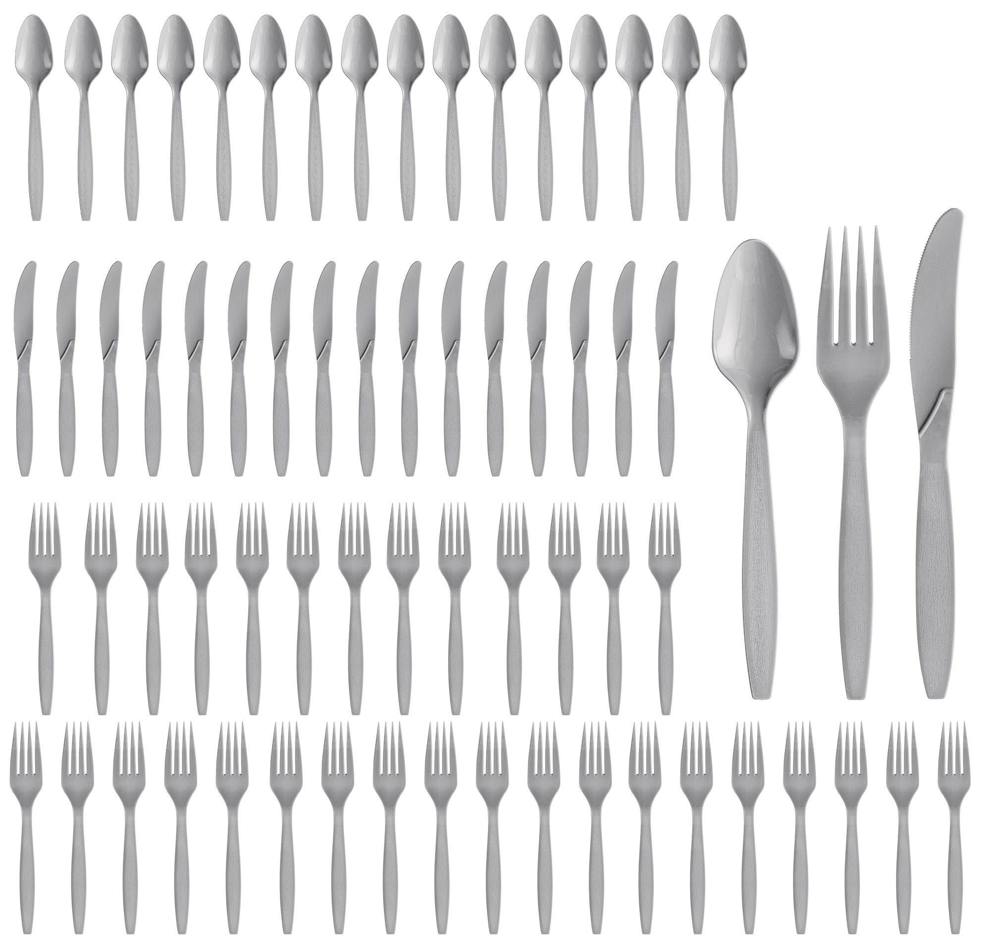 Party City Assorted Disposable Cutlery Set, 64-Piece Set (Silver) - 32 ...