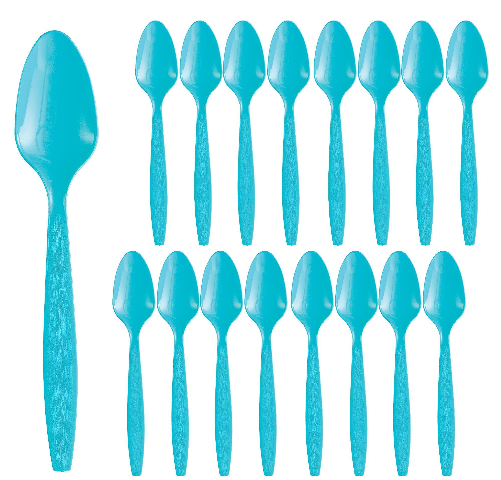 Party City Disposable Plastic Spoons, 16 Count (Caribean Blue) - Go ...