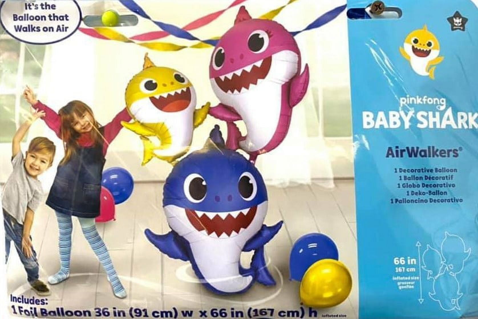 Party City Giant Anagram 66" Airwalker Gliding Baby Shark Family ...