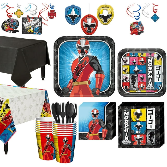 Party City Power Rangers Ninja Steel Kids Birthday Pack: Tablecloth ...