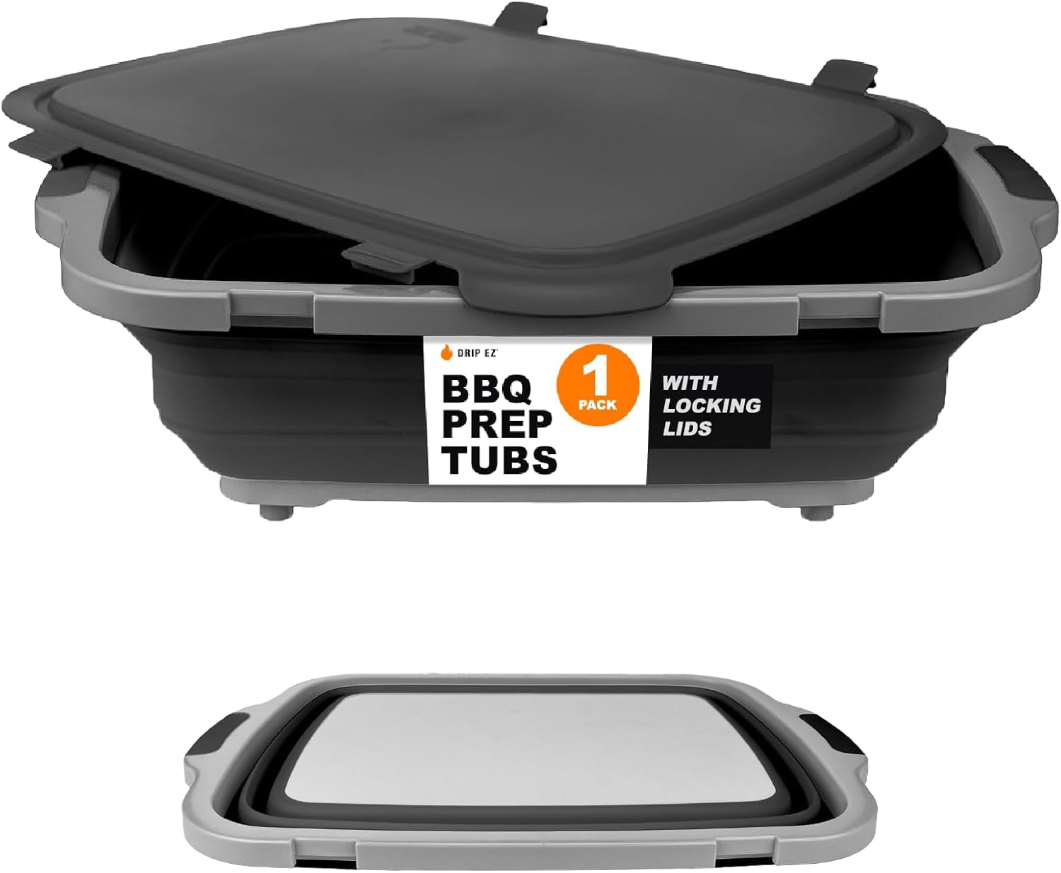 Party Collapsible BBQ Prep Tub - for Meal Prep Marinating Food Storage ...