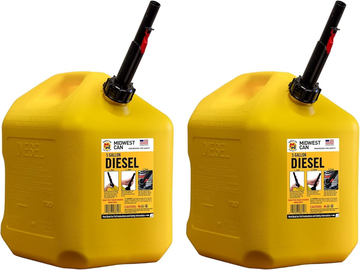 Party Company 8610 EPA and CARB Compliant 5 Gallon Diesel Can Fuel ...