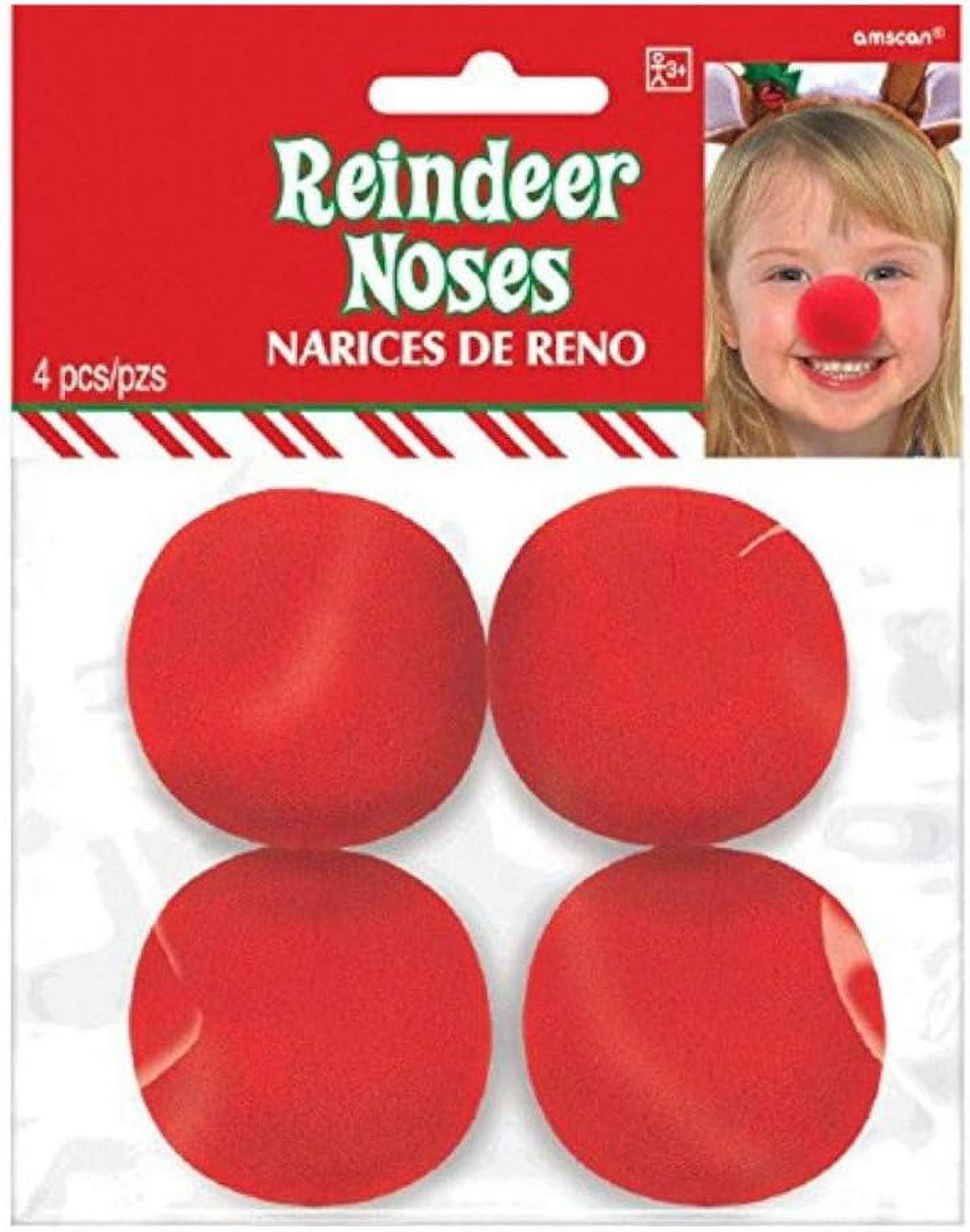 Party Costumes Foam Reindeer Noses 2" Pack of 4 Red - Walmart.com