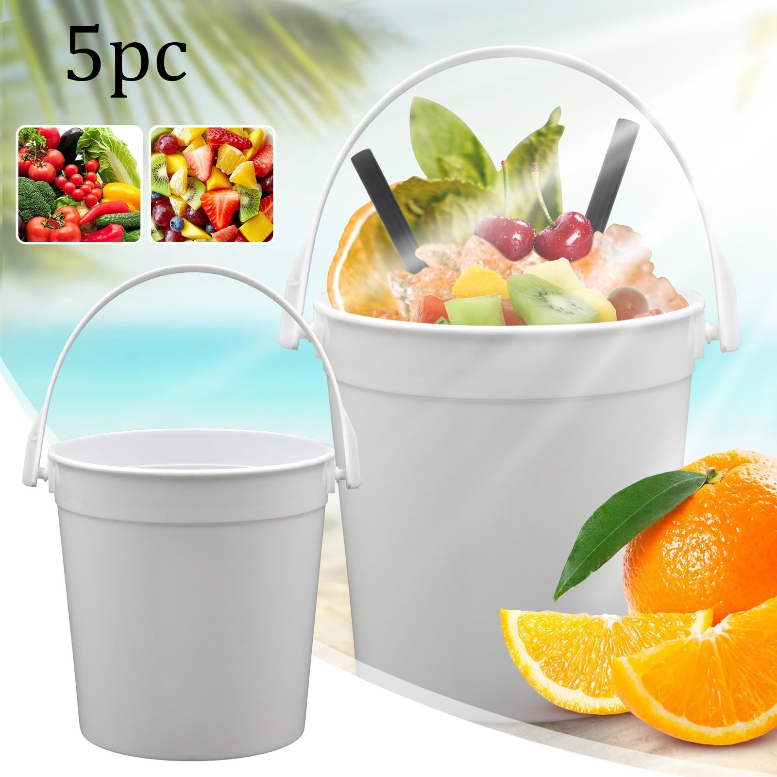 Party Creative 1 Liter Capacity Drinks Plastic Cocktail Bucket ...