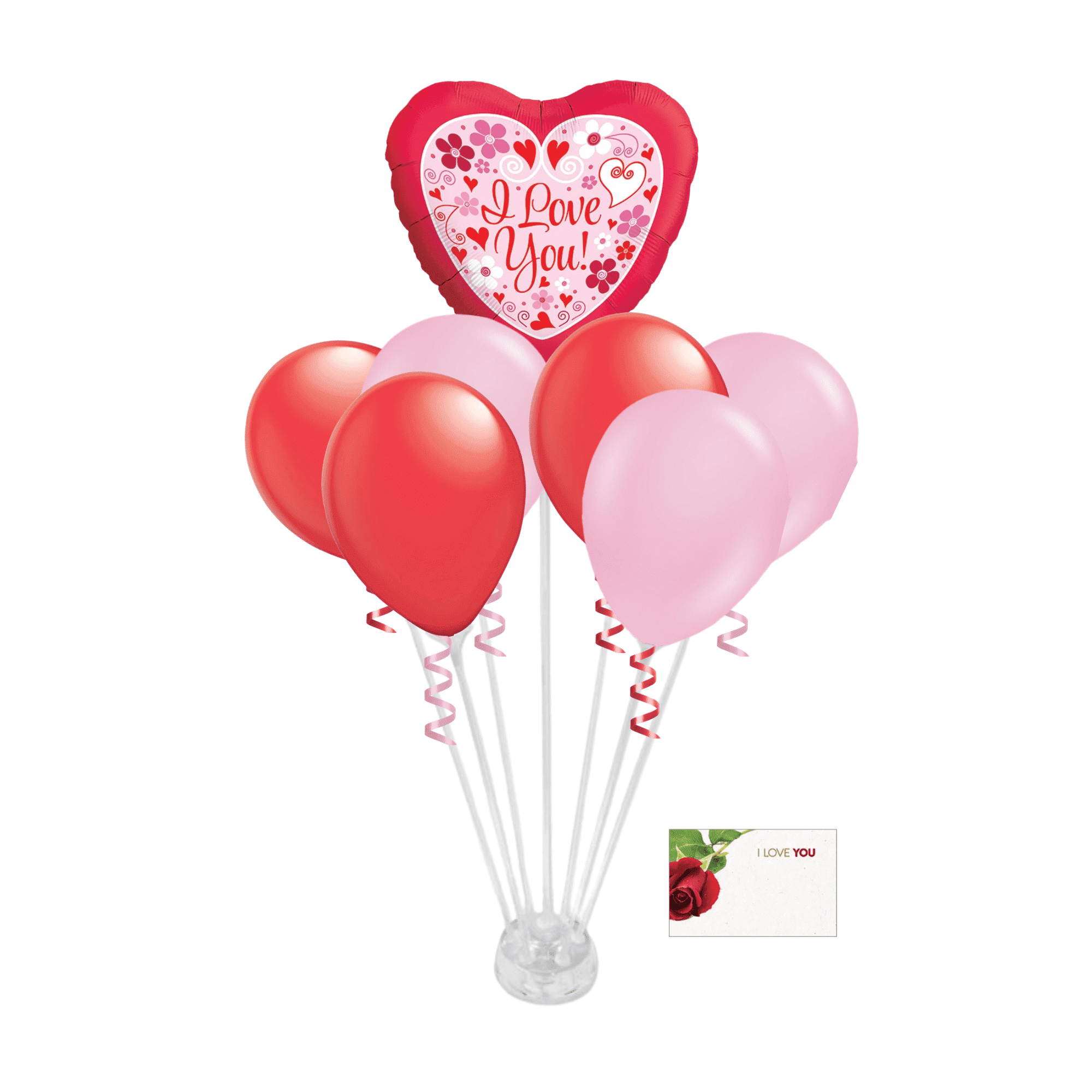 Party DIY Heart Balloons with 6 Red and Pink Balloons , 1 I Love You ...