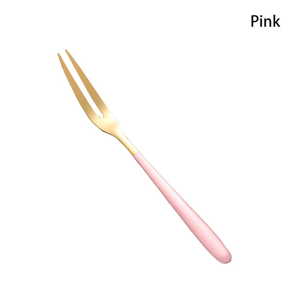 Party Decor Kitchen Tools Mini 304 Stainless Steel Two-tine Fork Dessert Fruit Forks Flatware ...