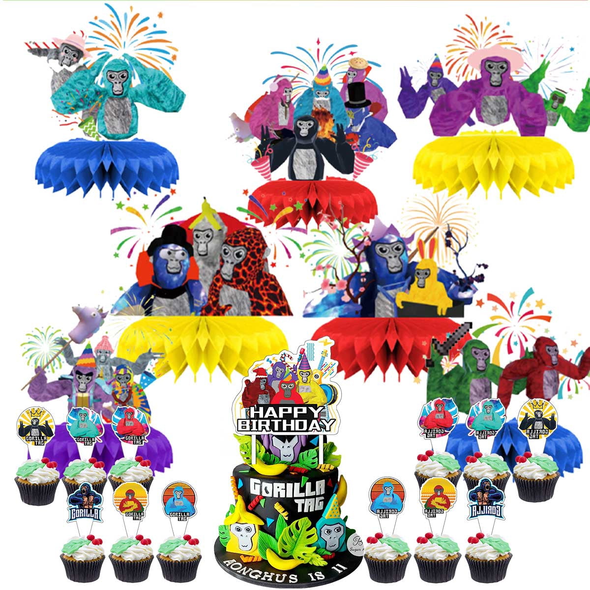 Party Decor Supplies Honeycomb Centerpieces Table Toppers Cake Toppers ...