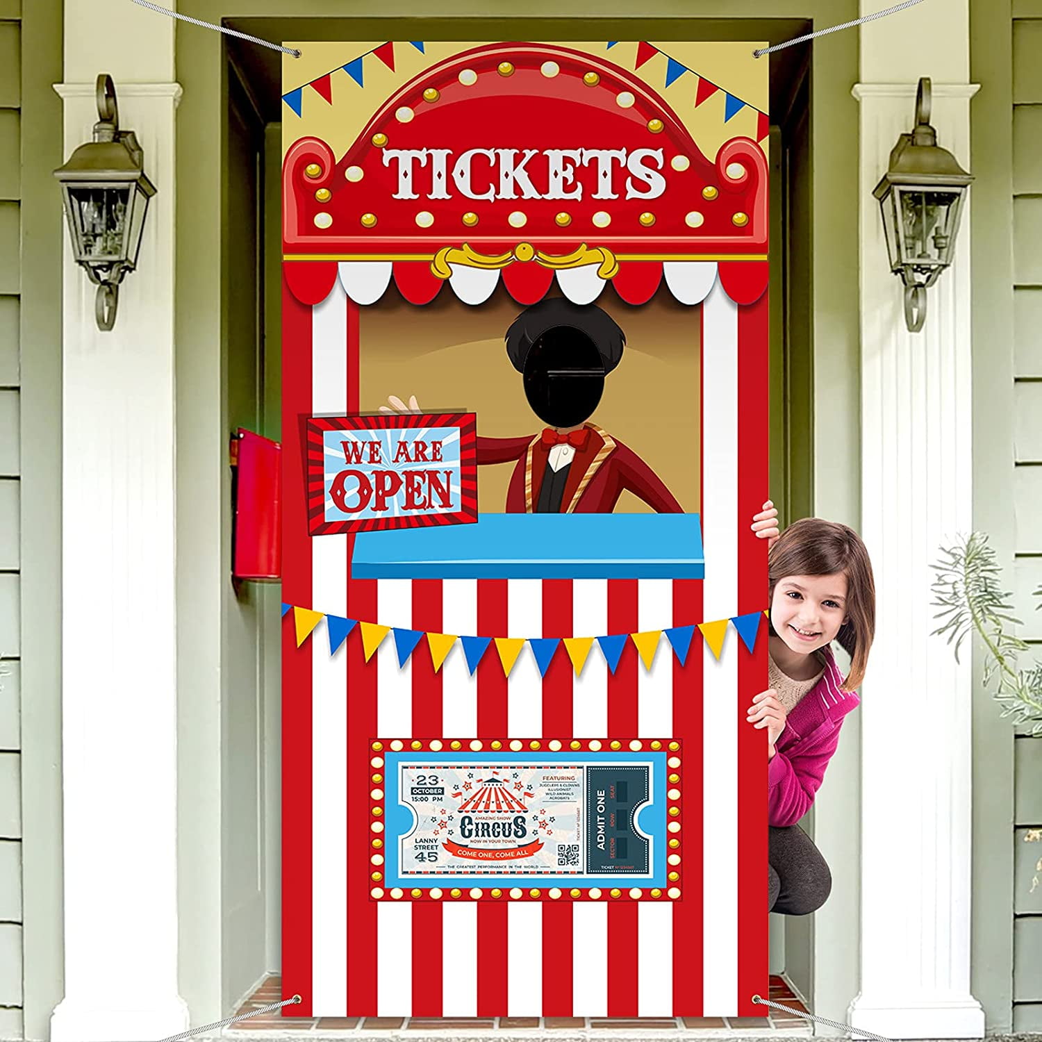Party Decoration Carnival Circus Photo Banner Ticket Booth Backdrop ...