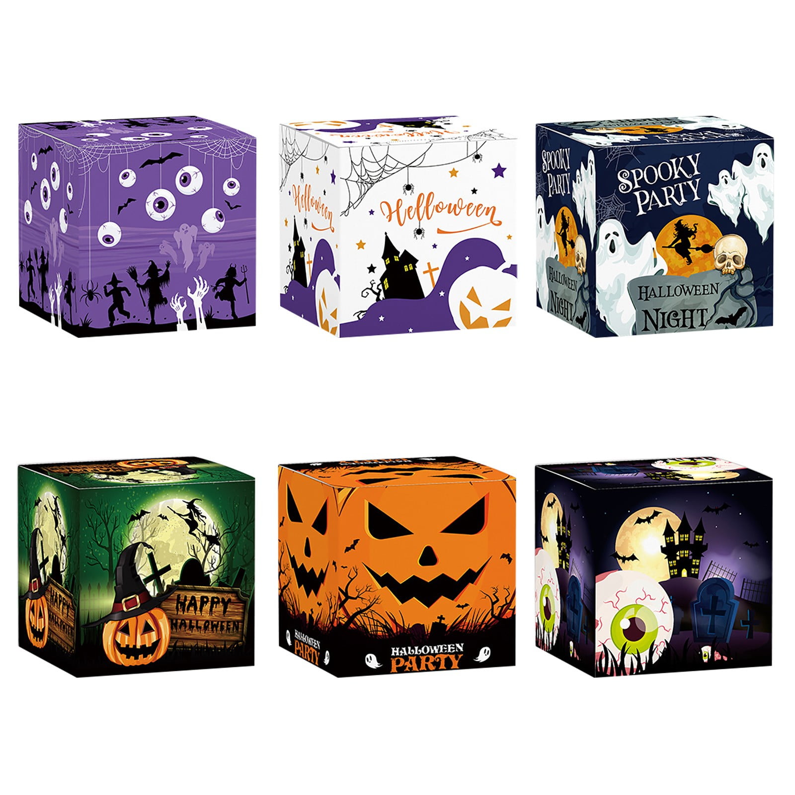 Party Decorations: 3D Paper Candy Box Set [6 Pack] Packaging For Trick ...