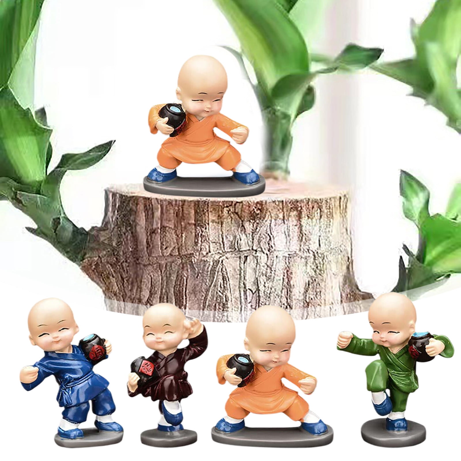 Party Decorations 8376 Cute Little Monks Statue 4pcs Resin Chinese ...