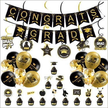 Red Graduation Party Decorations - Congrats Decor Kit - Grad Supplies ...