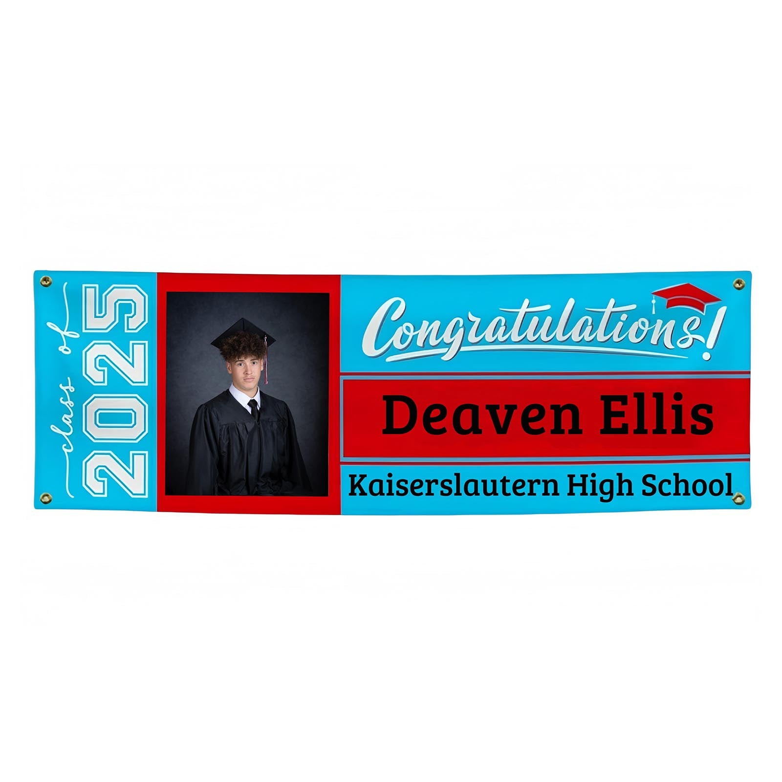 Party Decorations Custom Graduation Banner With Name Photo, Text- 71 X ...