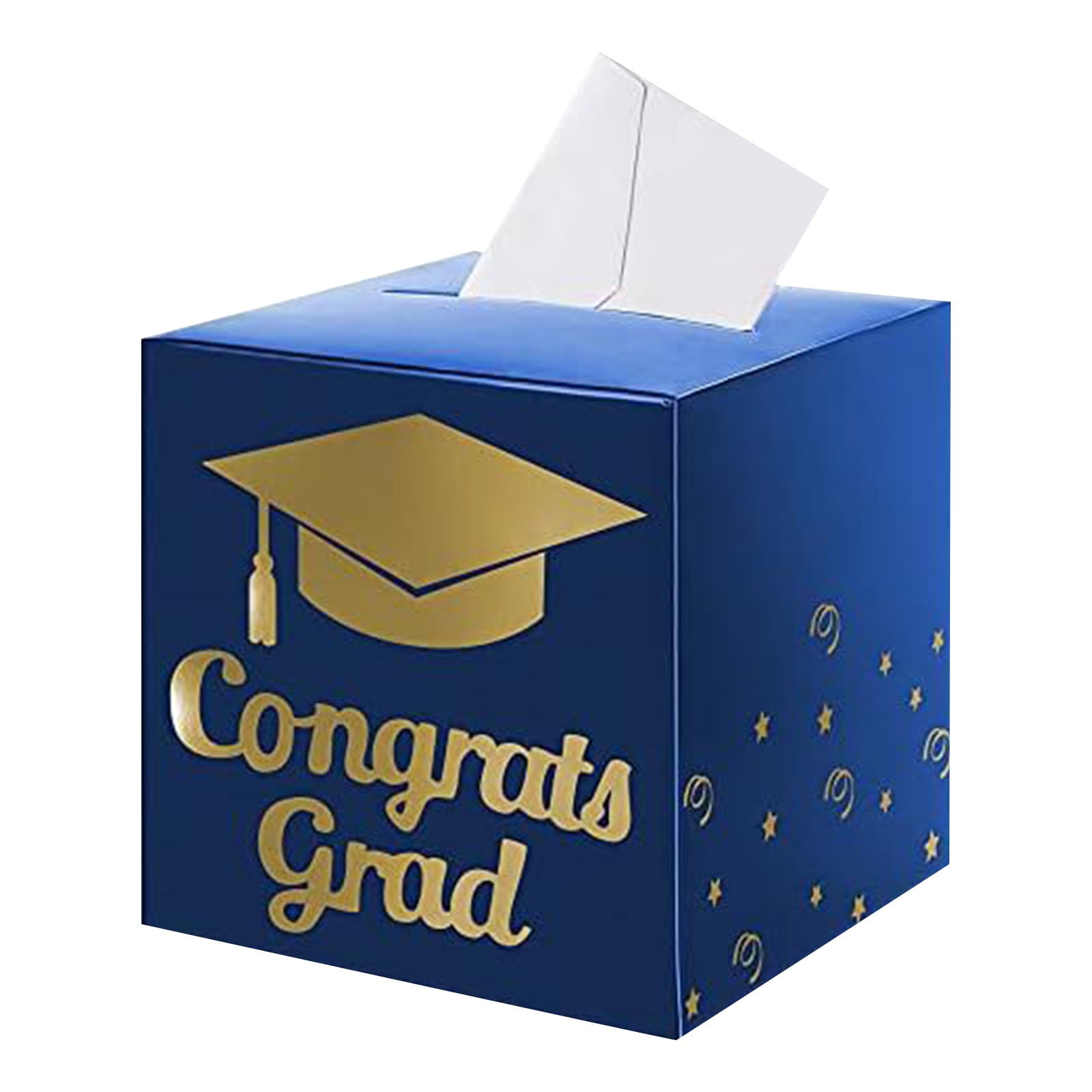 Party Decorations Graduation Card Box With Lid Elegant Black And Rose ...