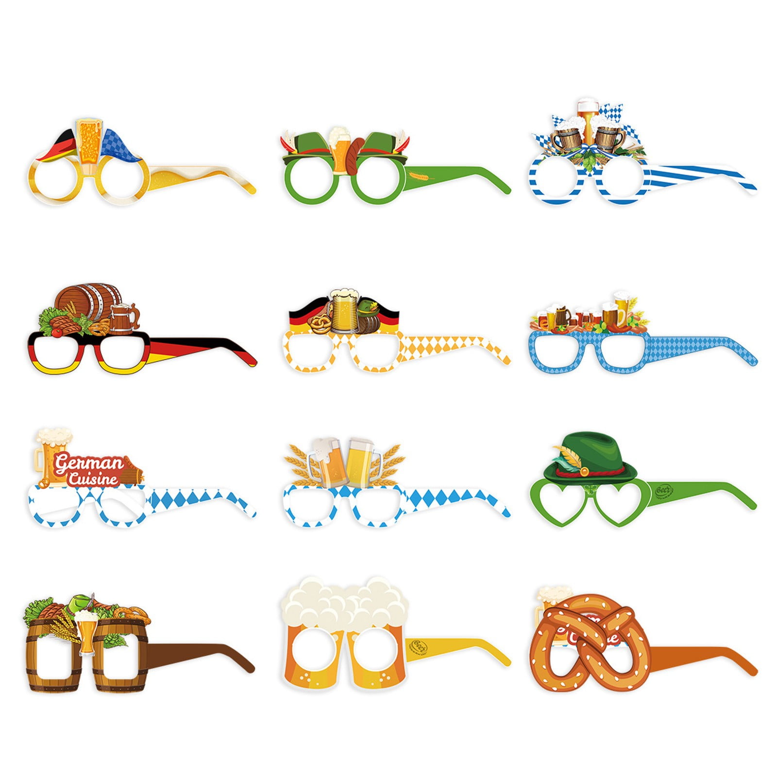 Party Decorations Kit Oktoberfest Themed Party Funny Glasses Photo ...