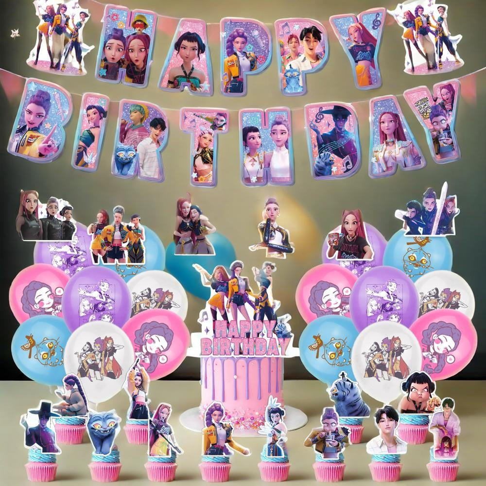Party Decorations Korean Idol Demon Movie Hunters,Birthday Decorations ...