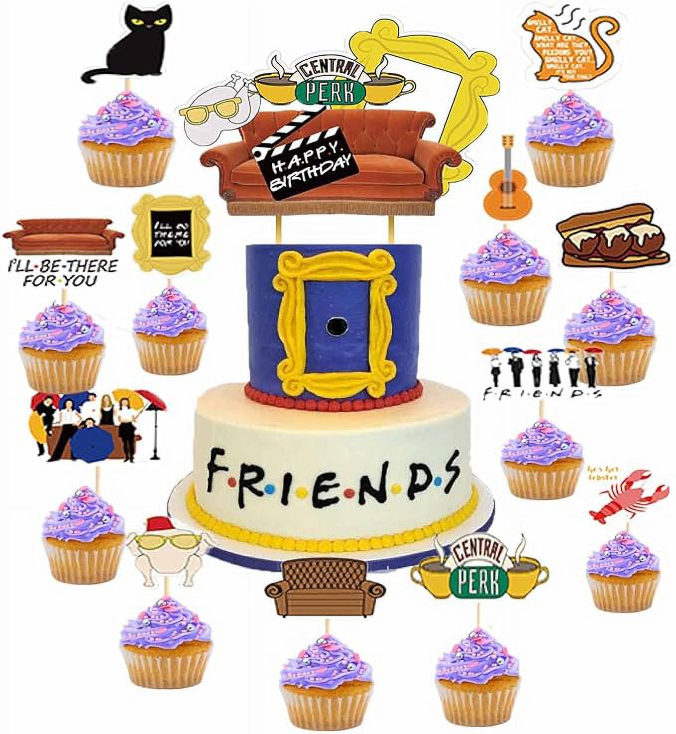 Party Decorations Sets Include 1 Big Cake Topper And 24 Cupcake Toppers ...
