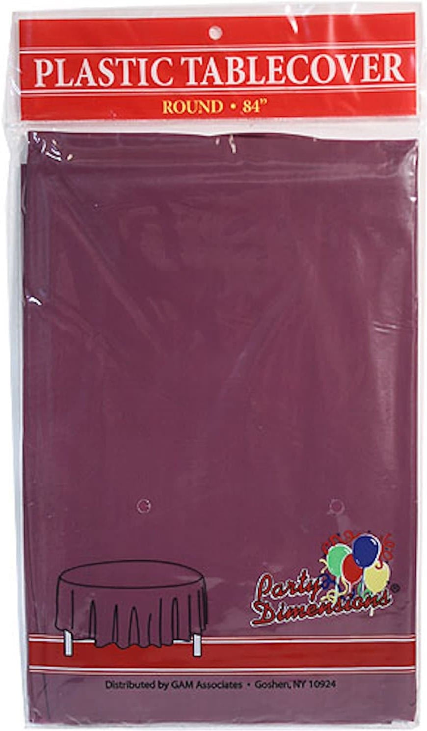 Party Dimension Tablecloth Plastic Disposable Berry Round Tablecover for Weddings, Banquets ...