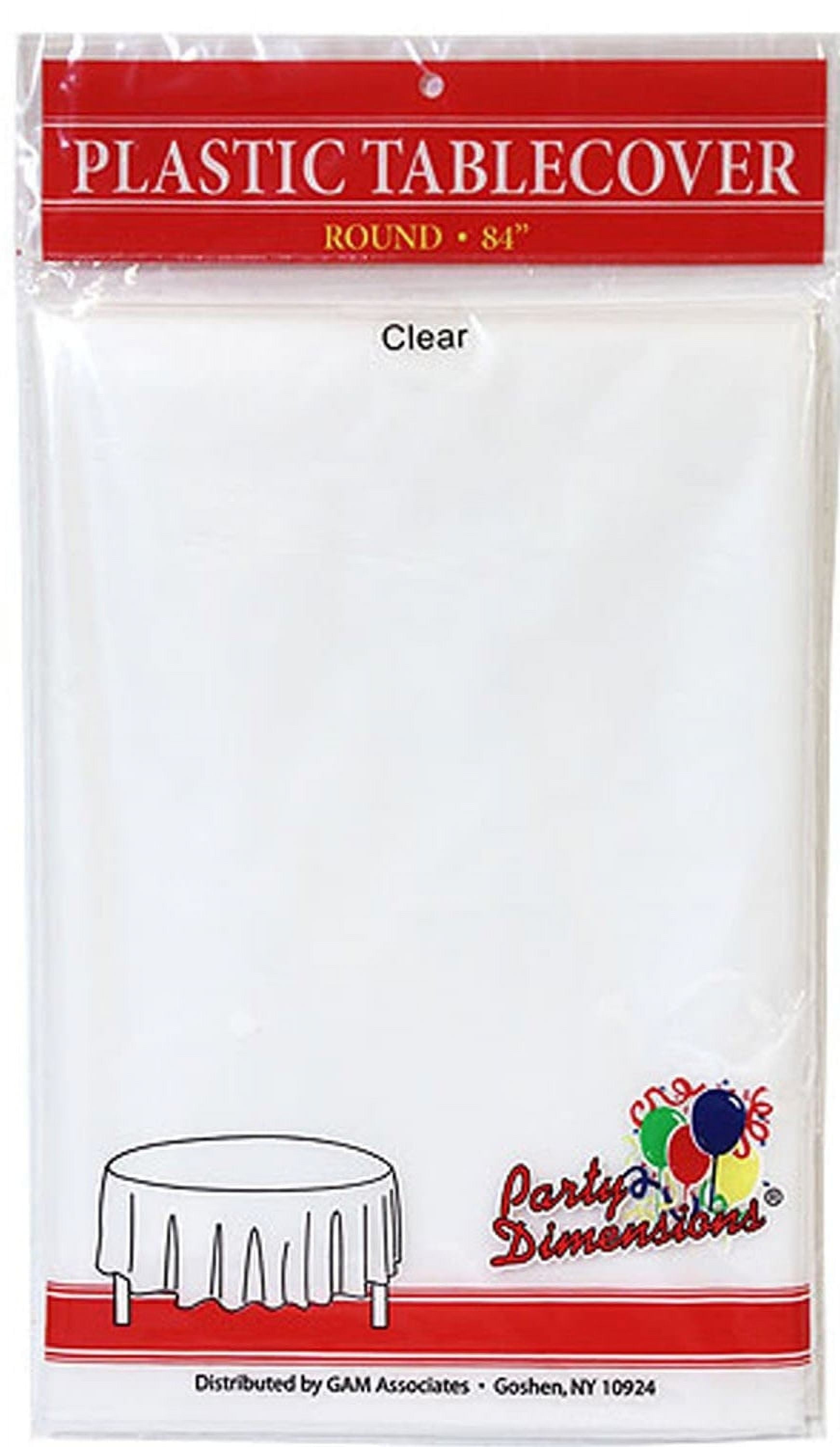 Party Dimension Tablecloth Plastic Disposable Clear Round Tablecover ...