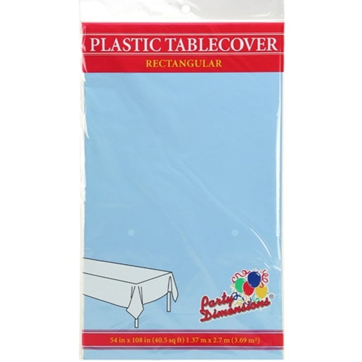 Party Dimension Tablecover Plastic Light Blue Rectangular Disposable ...