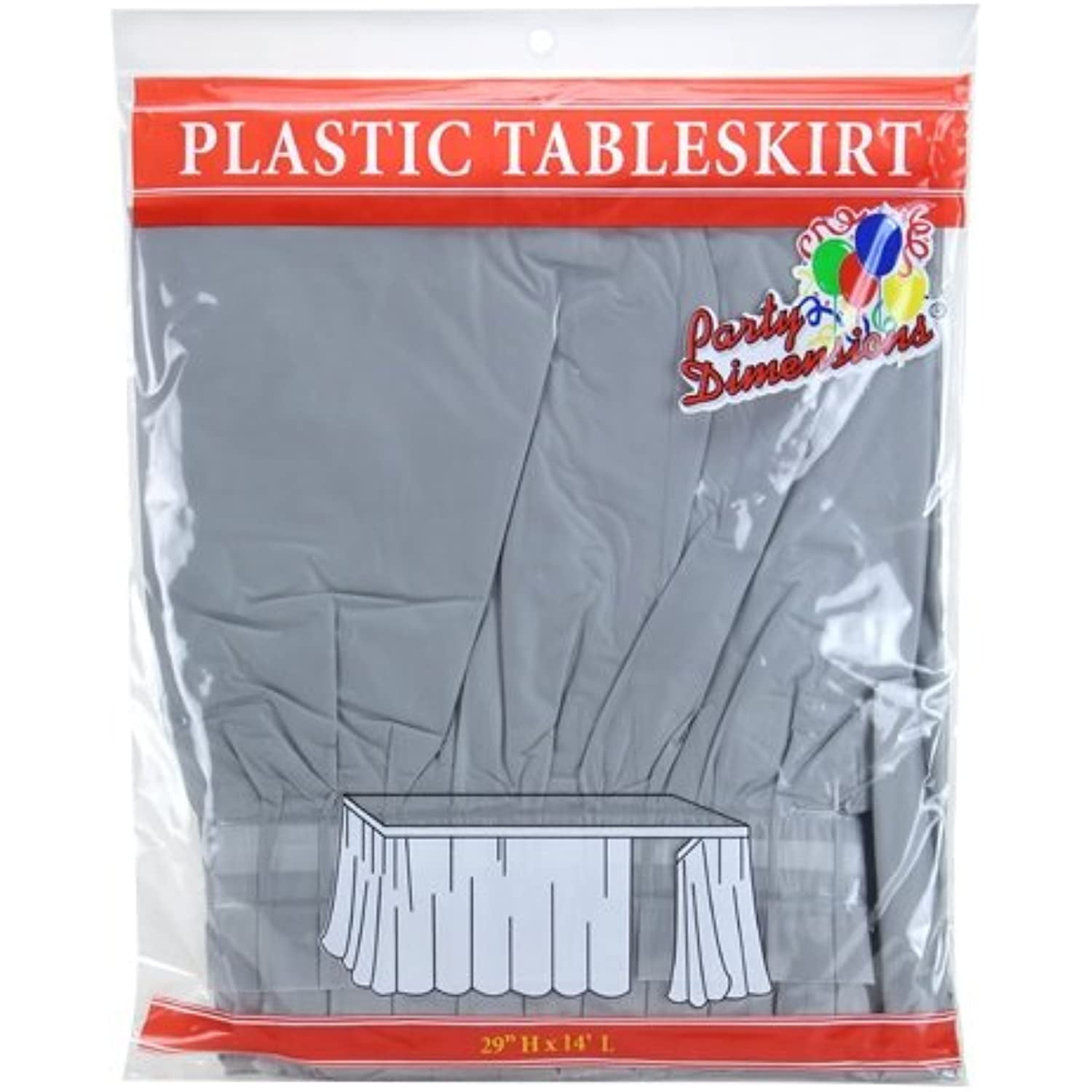 Party Dimensions 29" x 14" Silver Plastic Disposable Party Table Skirt ...